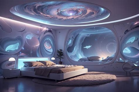 Premium Ai Image Holographic Retreat Sleep Amidst Illusions A 3d