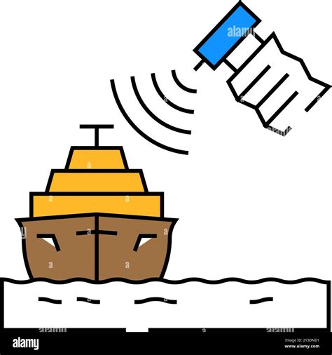Marine Satellite Communication Icon Color Illustration Stock Vector Image And Art Alamy