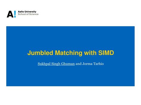 Ppt Jumbled Matching With Simd Enhancing Pattern Matching Efficiency