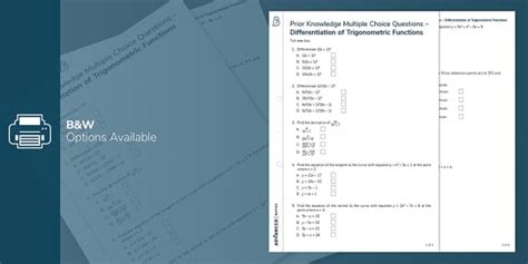 Differentiation Of Trigonometric Functions Prior Knowledge Multiple