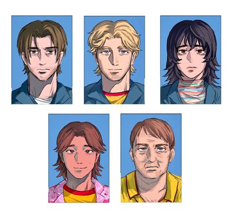 Anya Curly Jimmy Daisuke And Swansea Mouthwashing Drawn By