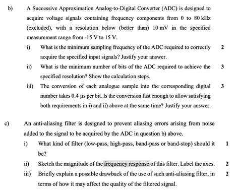 Solved B 2 A Successive Approximation Analog To Digital