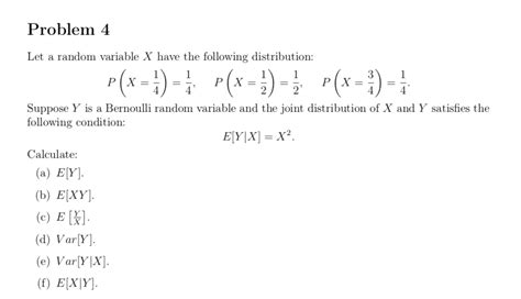 Solved Problem Let A Random Variable X Have The Following Chegg