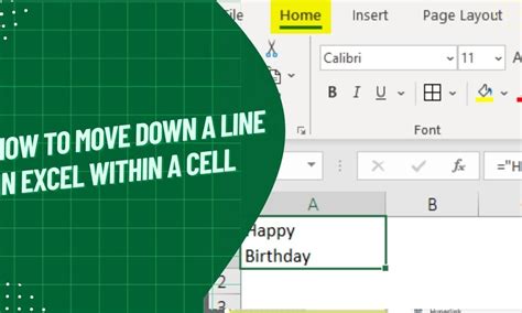 Navigating The Depths How To Move Down A Line In Excel Within A Cell