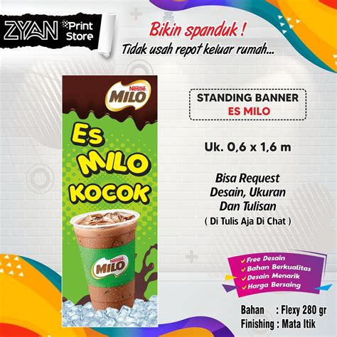 Jual Spanduk Banner Es Milo Es Kepal Milo And Alpukat Kocok Shopee