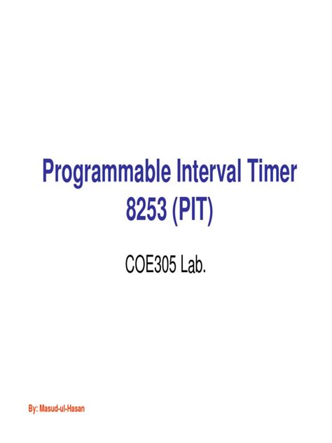 Programmable Interval Timer 8253 Pit Coe305 Lab Pdf Electronic