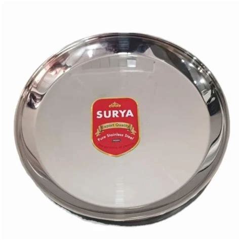 Surya Plain Stainless Steel Dinner Plate Diameter 11 Inch At ₹ 190kg In Jodhpur