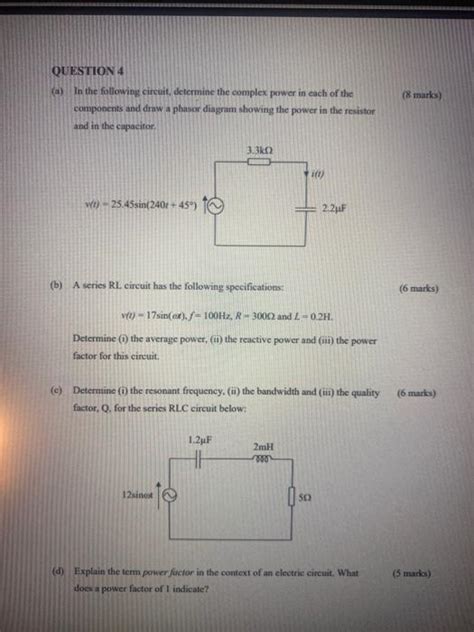 Solved QUESTION A In The Following Circuit Determine The Chegg