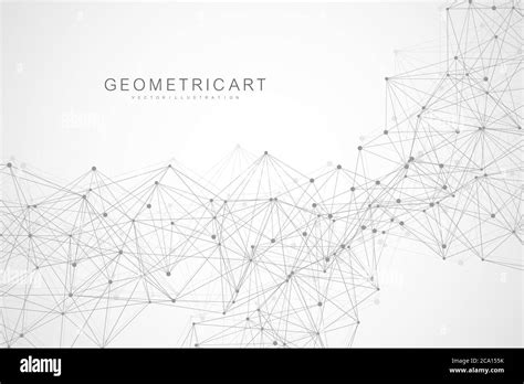 Geometric Abstract Background With Connected Line And Dots Structure