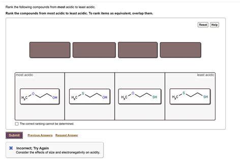 SOLVED: Rank the following compounds from most acidic to least acidic. Rank the compounds from ...