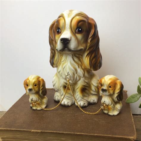 Vintage Cocker Spaniel Dog Figurine Porcelain Spaniel Puppy Dog Japan