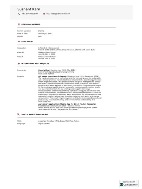 Sushant Resume Pdf