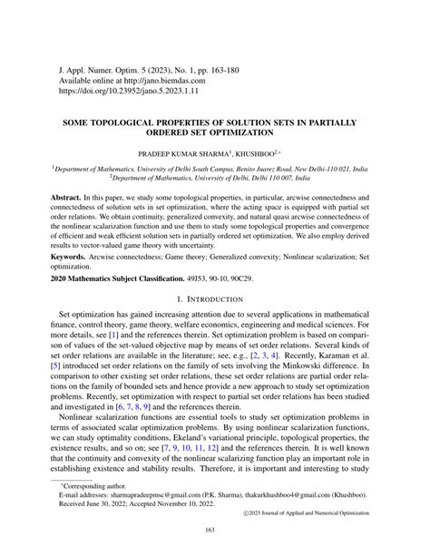 Pdf Some Topological Properties Of Solution Sets In Partially Ordered