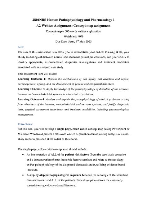 2804nrs A2 Finalmarking Criteria And Rubric 2023 2804nrs Human