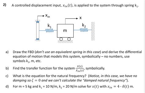 Solved 2 A Controlled Displacement Input Xint Is