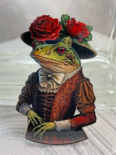 Pretty And Sophisticated Ms Toad Brooch ~ Decked Out In Wine Colored