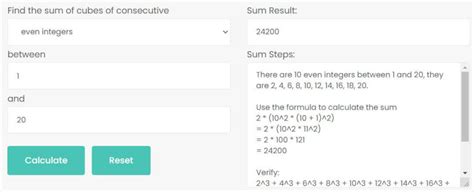 Sum Of Consecutive Cubes Calculator Natural Odd Or Even Numbers MathBz