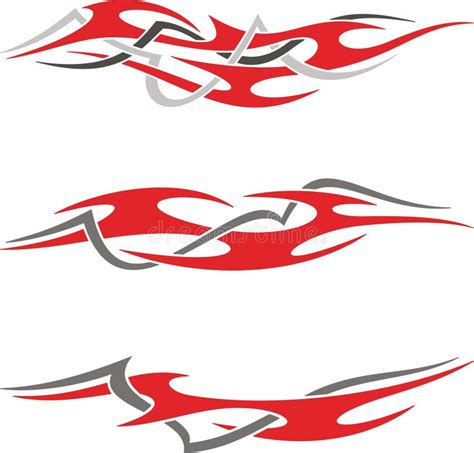 Vector Flames And Stripes Vehicle Decal Designs Stock Vector