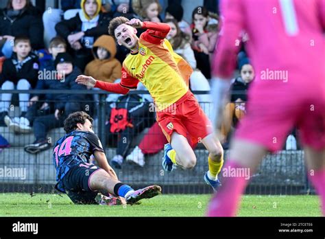 Lens France 12th Dec 2023 Oscar Lenne 12 Of Rc Lens Being Fouled