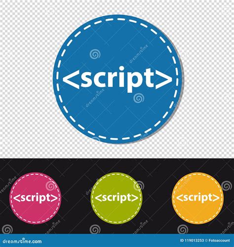 Script Icon Programming Language Sign Colorful Vector Illustration