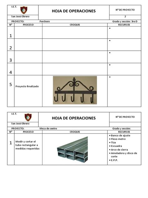 Hoja De Operaciones Pdf Mecanizado Sectores Economicos