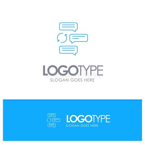 Chat Chatting Conversation Dialogue Auto Robot Blue Outline Logo