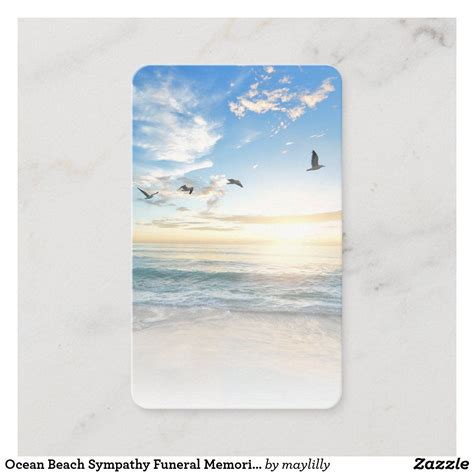 Ocean Beach Sympathy Funeral Memorial Card Zazzle Artofit