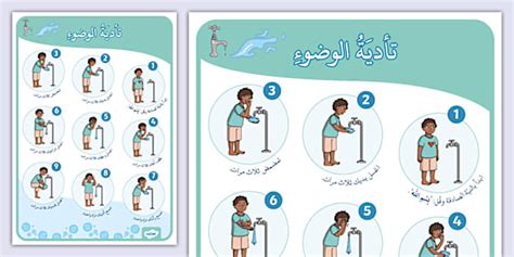 حمّل الآن ملصق عرض خطوات الوضوء لأطفال المرحلة الأولى