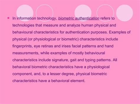 Ict Biometrics And Authentication Ppt