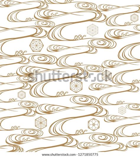 Japanese Hand Drawn Wave Pattern Icons Stock Vector Royalty Free