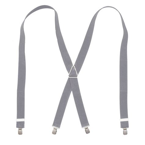Bretels Grijs X Model 35mm Grote Zilveren Clips Metaal