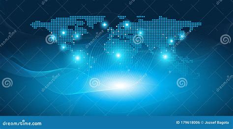 Abstract Blue Futuristic Modern Style Cloud Computing Networks Structure Telecommunications