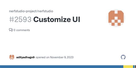 Customize UI Issue Nerfstudio Project Nerfstudio GitHub