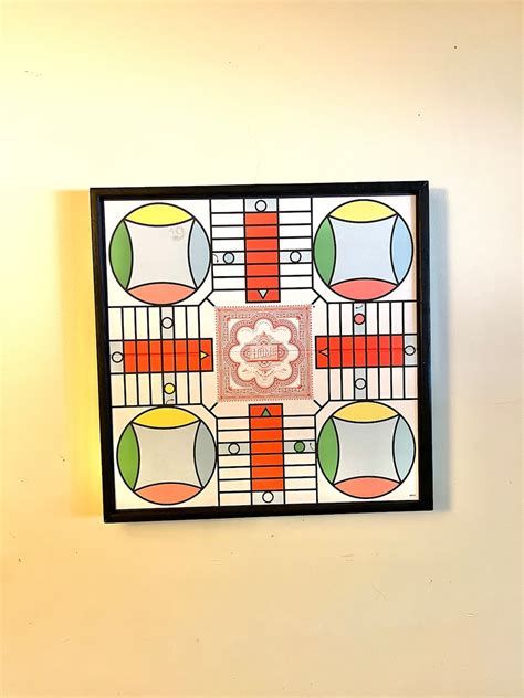 Vintage Parcheesi Board Game With Stored Pieces Wall Hanging Etsy