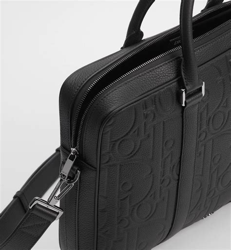 Zipped Briefcase Black Dior Gravity Leather And Black Grained Calfskin Dior