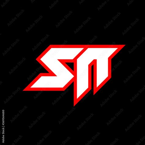 SN Logo Design Initial SN Letter Design With Sci Fi Style SN Logo For
