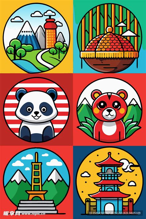 各国特色图标集合设计图其他动漫动画设计图库昵图网