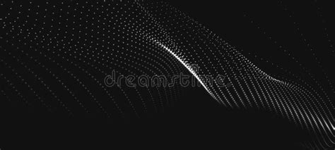 Wave Of Particles Wave 3d Abstract Digital Landscape Stock Illustration Illustration Of