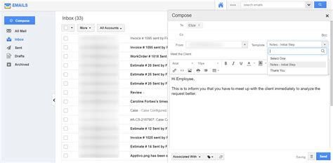 Compose Emails Apptivo
