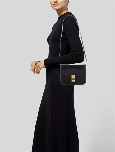 Celine Medium Classic Box Bag Black Crossbody Bags Handbags Cel249956 The Realreal