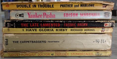 Set Of 6 1950s 60s Pulp Fiction Paperback Books Detective Murder