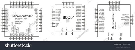 Conditional Graphic Designations Microcontroller Chips Icons Stock Illustration 2247700407