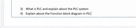 Solved 3 What Is Plc And Explain About The Plc System 4