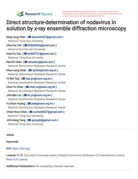 Pdf Direct Structure Determination Of Nodavirus In Solution By X Ray Ensemble Diffraction