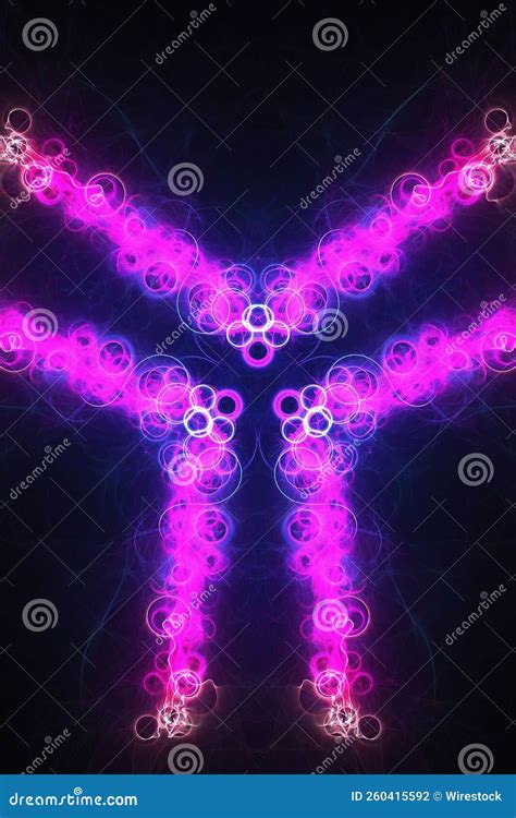 Abstract Bright Pink Energy Glow On A Black Background Stock