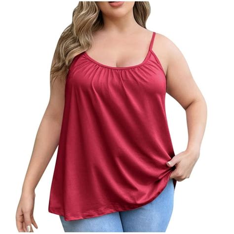 Fengactive Camisole For Women Built In Bra Tank Tops Plus Size Flowy