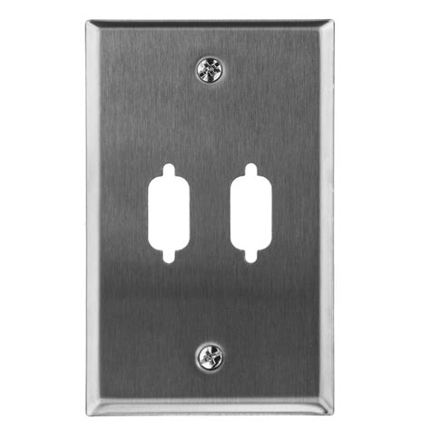 Stainless Steel Vga Wall Plate Db9 Or Hd15 2 Hole 2 Port Serial Dual