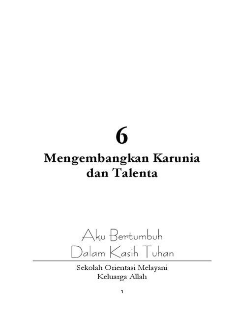 307 Mengembangkan Karunia Dan Talenta Pdf