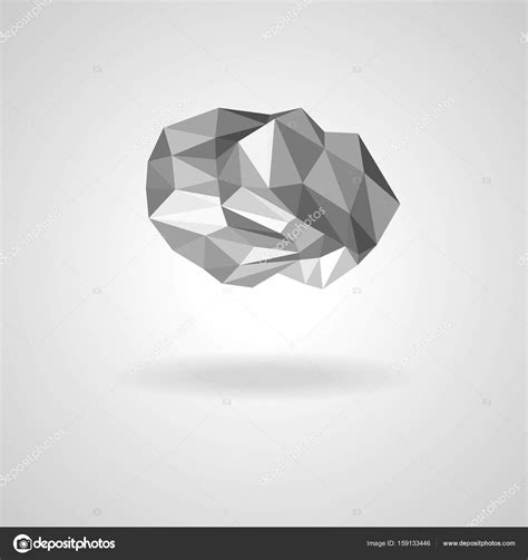 Polygonal Low Poly Cloud With Shadow — Stock Vector © Ivn3da 159133446