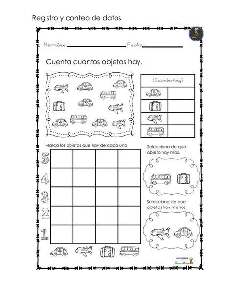 Conteo Y Registro De Datos Worksheet Tablas De Datos Primeros Grados